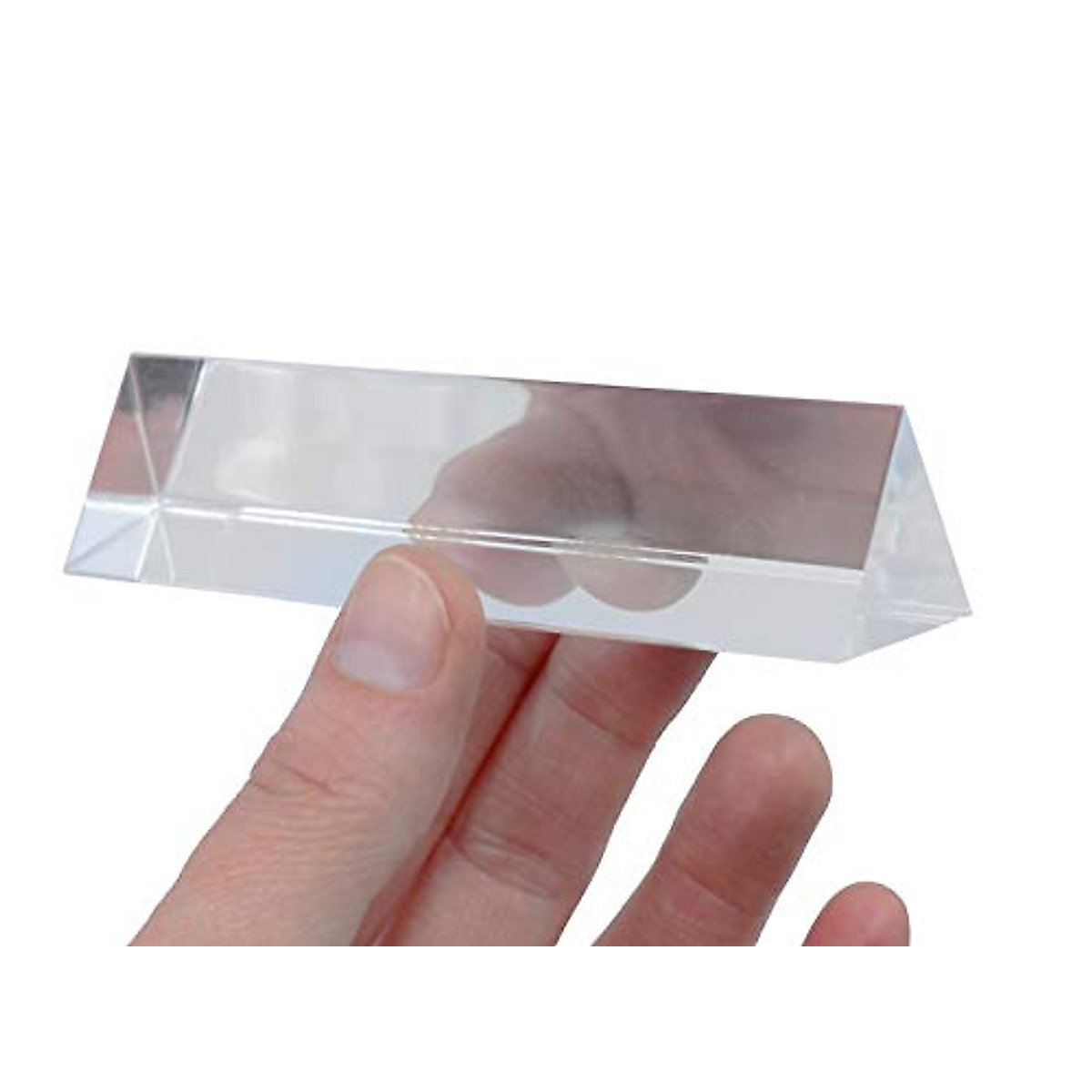 Equilateral Prism, 4" (100mm) Length, 1" (25mm) Faces - Triangular - Polished Acrylic - Excellent for Physics, Light Refraction & Wavelength Experiments, Photography - Eisco Labs