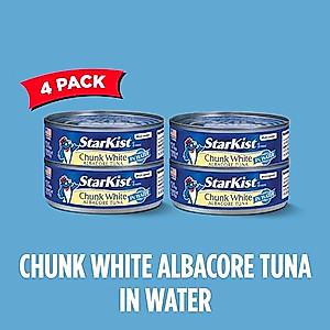 StarKist Chunk White Tuna in Water 5 oz Can, 4 Count, Pack of 1