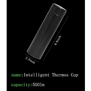 Coffee thermos,Coffee bottle,Tea Infuser Bottle,Smart Sports Water Bottle with LED Temperature Display,Double Wall Vacuum Insulated Water Bottle, Keep Hot Or Cold, 17oz(Pink)