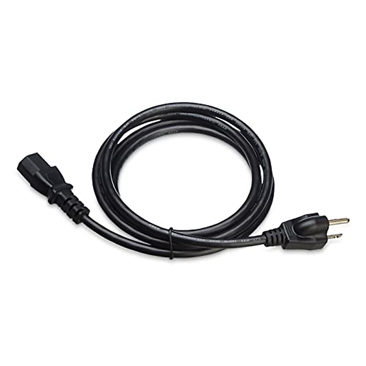 Amazon Basics Computer Monitor TV Replacement Power Cord, 5-Pack, 6', Black