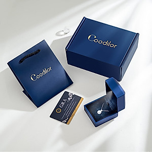 Coodilor Necklace for Women 925 Sterling Silver Pendant Necklace 18K White Gold Necklace 1.2ct Moissanite Three Wearing Styles cubic zirconia Necklace LED Light Gift Box