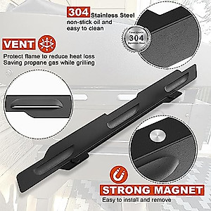 Wind Guards for Blackstone 36 Inch Griddle, Blackstone Griddle Accessories Fit for Blackstone Grill, Stainless Steel Magnetic Wind Screen, Compatible with Rear Grease Cup, Hood and Side Shelf (Black)