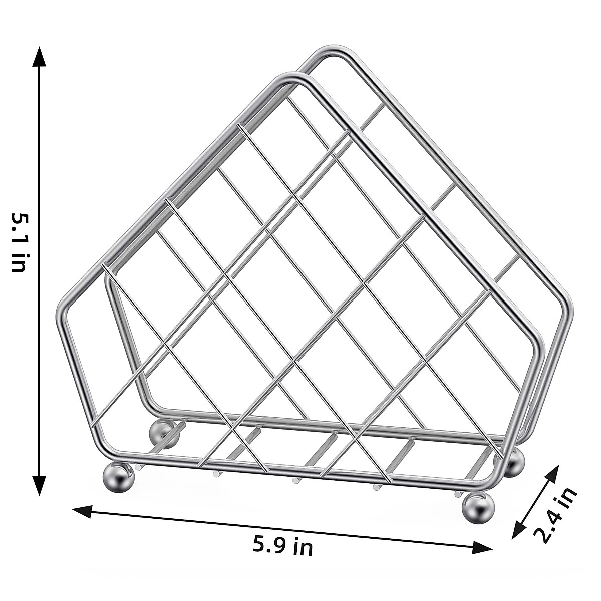 Lxmons Vertical Napkin Holder for Dining Table Décor, Freestanding Metal Paper Holder for Kitchen Countertop, Heavy Duty Napkin Paper Organizer, Durable Tissue Stand for Home Restaurant, Silver Chrome