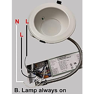 E2 Lighting Commercial Downlight, 6 Inch LED Panel, 3 CCT Tunable, Wattage Tunable 8W/12W/16W, 3000K/4000K/5000K, 15W Emergency Battery Backup, 90 Mins, 4 Pack, AC 100-277V, Recessed Light