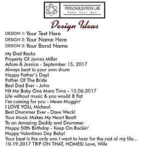 P Lab Personalized Drumsticks, 1 Pair of 5A or 5B Custom Engraved Wooden Drumsticks, Great Christmas Gift for Musician Drummer or For Your Band Musical Instruments Gift