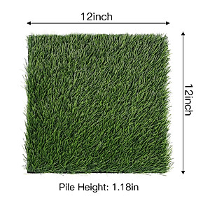 GRASSCLUB Grass Squares 8 Pack 12'' x 12'' Fake Grass Turf Patch for Placemets Centerpieces Table Runner Chicken Nesting Pads DIY Decor