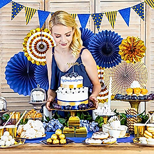 Paper Fans Party Decorations Glitter Paper Triangle Flag Pennant Banner Tassel Garland Circle Banners Party Supplies for Graduation,Bachelorette, Birthday, Wedding, Baby Shower