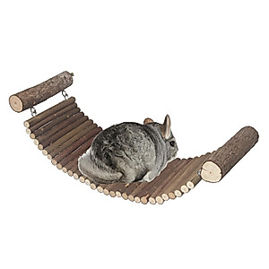 Chinchilla Wooden Ladder Bridge Platform Toy, Chinchilla Suspension Bridge, Small Animal Climbing Toys for Chinchilla Hamsters Sugar Glider Squirrel Gerbils Rat and Other Small Animals