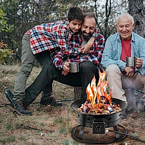 ReunionG 58,000 BTU Portable Propane Outdoor Fire Pit, w/ Cover & Carry Kit, CSA Certification, , Lava Rocks & 10 FT Hose, Durable Gas Fire Bowl for Outdoor Heating, Camping and Party, black