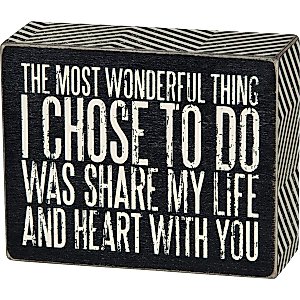 Primitives by Kathy 23610 Chevron Trimmed Box Sign, 4 x 5-Inches, Share My Life