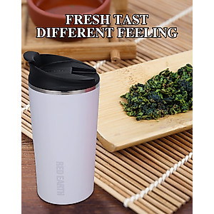 GiNT 17oz Travel Tea Mug with Infuser and Two Lids. Vacuum Insulated 316 Stainless Steel Travel Coffee Mug. Dishwasher Safe Tea Cup with Tea Strainer for Hot and Cold Brew Coffee or Tea(White)