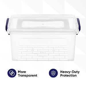 Superio Clear Storage Bins with Lids, Stackable Storage Box with Latches and Handles, Extra Small, 6 Pack 3 Quart