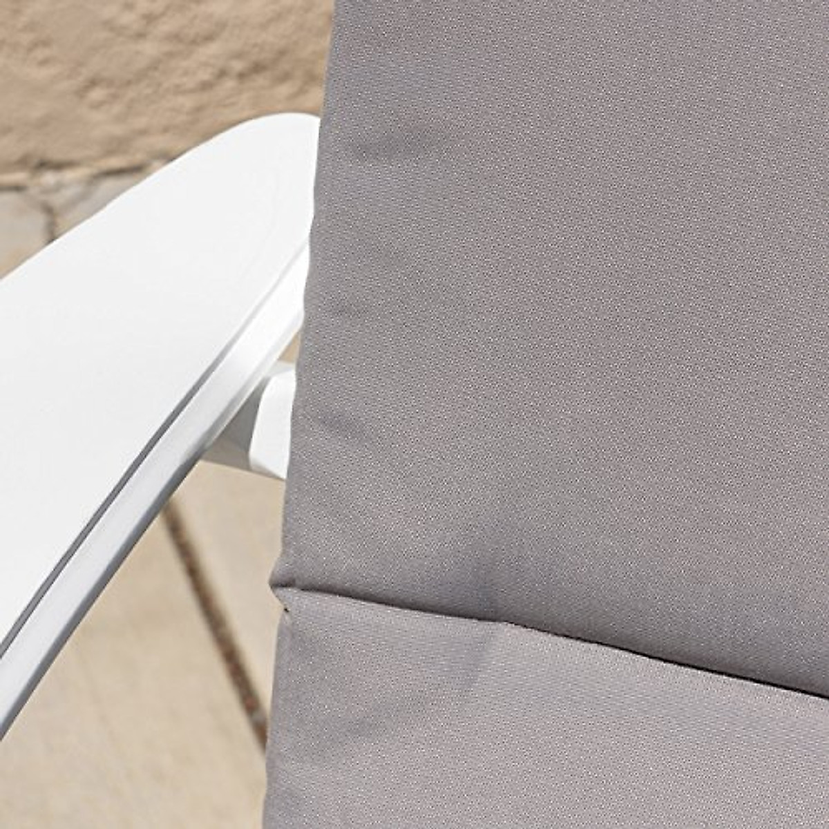 Christopher Knight Home Amenda Outdoor Acacia Wood Folding Adirondack Chairs with Cushions (Set of 4), Gray, White + Grey