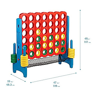 ECR4Kids Jumbo 4-To-Score with Mesh Net and Carry Bag, Giant Game, Assorted