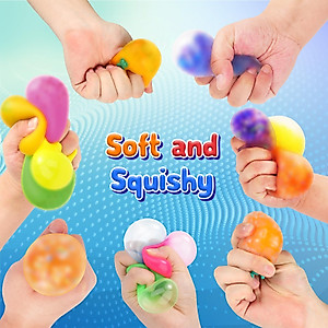 22 Pack Stress Balls Set - Fruit Sensory Toys Squishy Balls for Adults - Stress Relief Fidget Toys for Hand Thrapy, Calming Tool for Autism, Anxiety, ADHD - Party Favors, Classroom Prizes