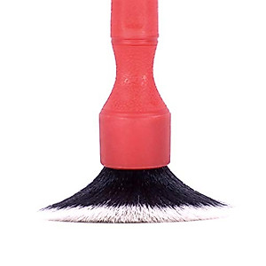 Detail Factory - TriGrip Ultra-Soft Detailing Brush Set - Comfortable Grip and Scratch-Free Cleaning for Exterior, Interior Panels, Emblems, Badges, Gauge Cluster, Infotainment Screen, Red