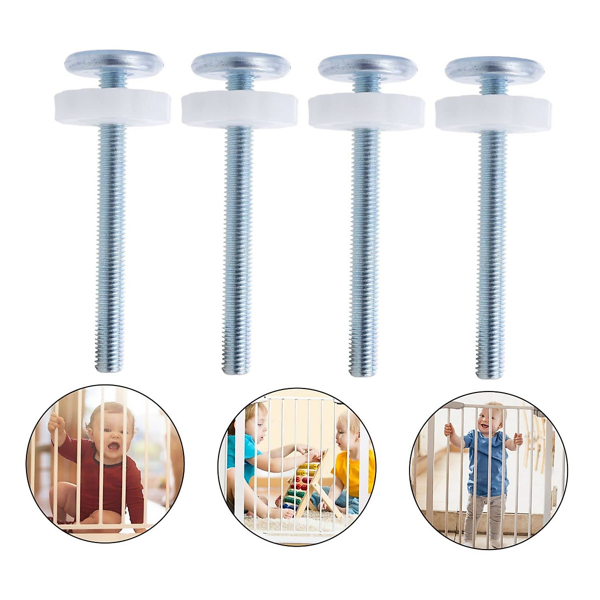 ibasenice 12 Pcs Child Playpen Screws Baby Gate Screw Threaded Spindle Rod Baby Accessory Spindle Rods for Baby Gate Bolt for Pressure Mounted Thru Gates Screw The Fence Hardware Safety Door