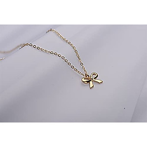 Gold Butterfly Bow Inspirational Necklace Gifts for Women Teen Girls Make a Wish Necklace Gifts with Gift Card for Birthday Christmas