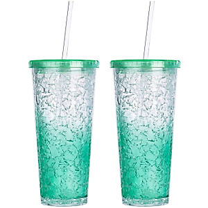 DAKOUFISH 11" Long Clear Reusable Tritan Plastic Replacement Drinking Straws for 24 oz & 32 oz Mason Jar,Tumblers, Set of 6 with Cleaning Brush