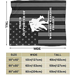 Plush Blanket United States-Wounded-Warrior-Project Mezcla Fuzzy Fluffy Micro Soft Flannel Throw Blanket Fit Couch Chair Bed Sofa, Machine Washable