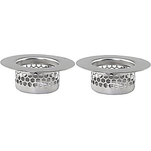DGBRSM 2PCS Medium Stainless Steel Drain Filter Hair Catcher Bathtub Toilet Sink Drain Strainer Bathtub Lavatory Sink Drain Strainer Hair Catcher for Laundry, Mop Pool, Utility, Slop, RV Sink