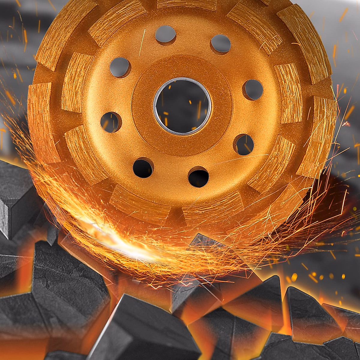 KSEIBI 644030 Diamond Concrete Grinding Wheel 4 1/2 inch for Polishing and Cleaning Stone Concrete Surface, Cement, Marble, Rock, Granite, and Thinset Removing, Angle Grinder Wheels Cup