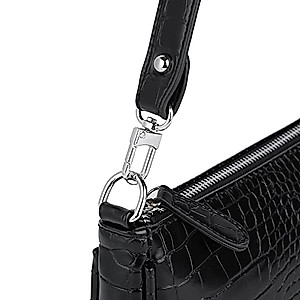 Shoulder Bags for Women, Retro Classic Tote HandBag Crocodile Pattern Clutch Purse with Zipper Closure