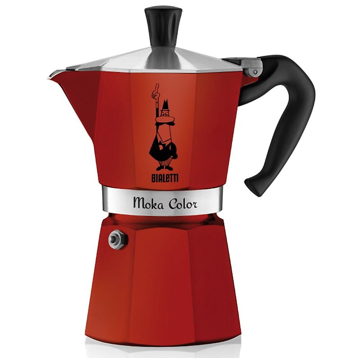 Bialetti Moka Color Espresso Coffee Maker (6 Cups, Bordeaux)