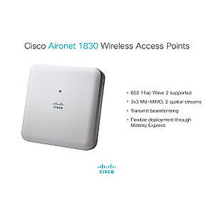 Cisco Aironet 1832I-B-K9 Wi-Fi Access Point, 802.11ac Wave 2, with Internal Antenna (AIR-AP1832I-B-K9)