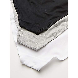 Calvin Klein Girls' Little Modern Cotton Bikini Panty, 3 Pack - Heather Grey, Classic White, Black, X-Large