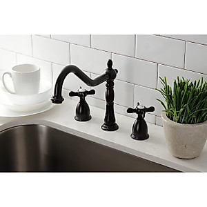 Kingston Brass KB1795BEXLS Essex Widespread Kitchen Faucet, 8-1/4 inch in Spout Reach, Oil Rubbed Bronze