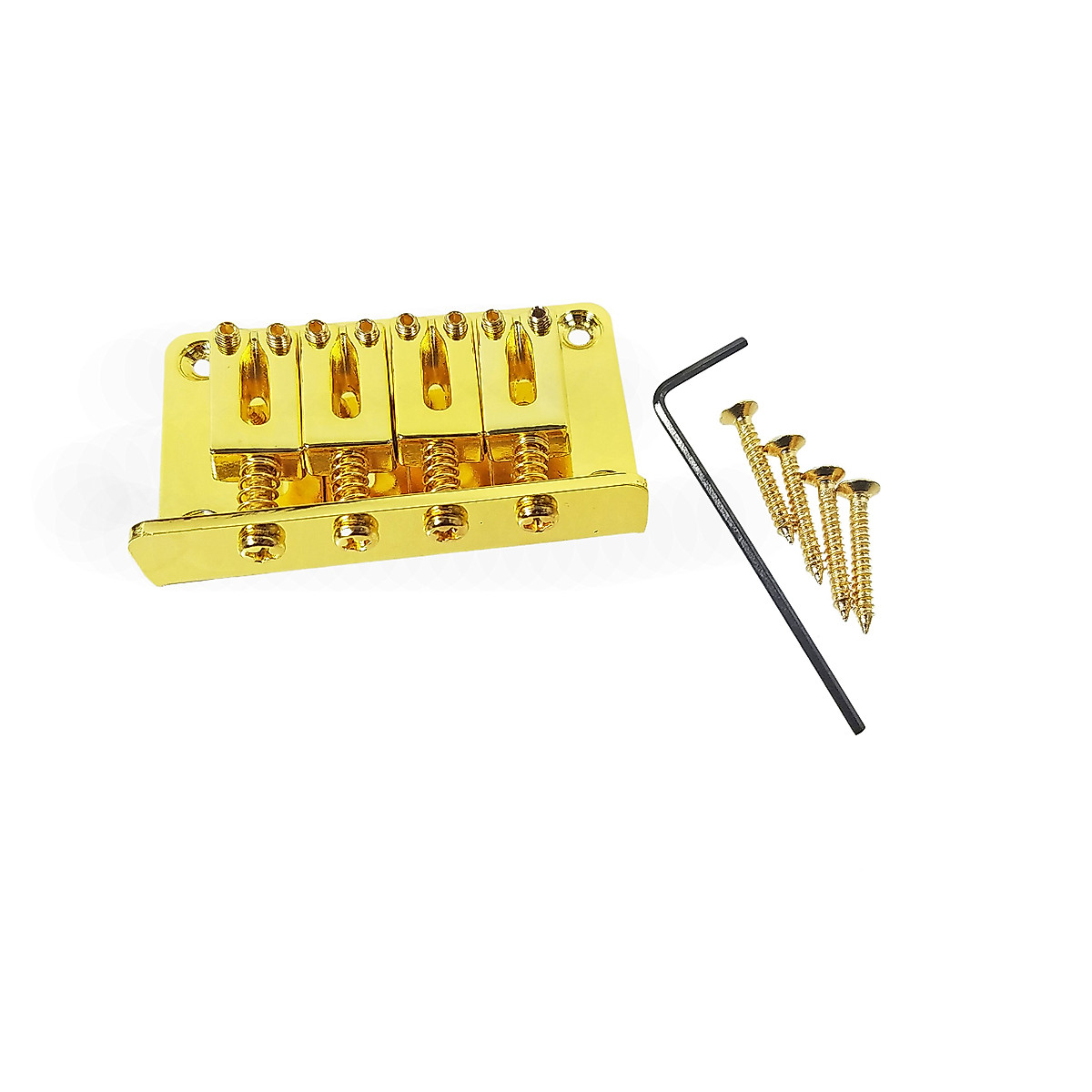 4-string Gold Hard-tail Bridge for Cigar Box Guitars Electric Ukulele & More