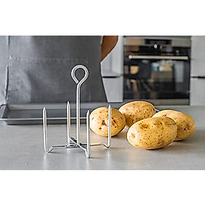 KitchenCraft Baked Potato Stand, Aluminium, 12 x 14.5 cm, Silver