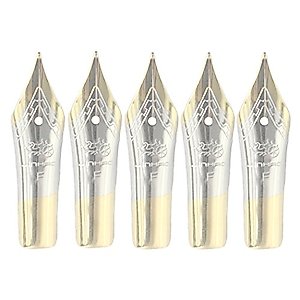 Gullor 5PCS Fountain Pen Nibs Fit Jinhao 250/301/500/5099/8802/9009/5000, Gold, Fine Nib