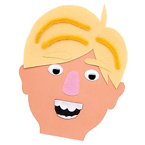 Baker Ross AW757 Skin Tone Face Cut Outs - Pack of 56, Kids Construction Paper, Card Classroom Supplies, Head Skin Color Cut Outs