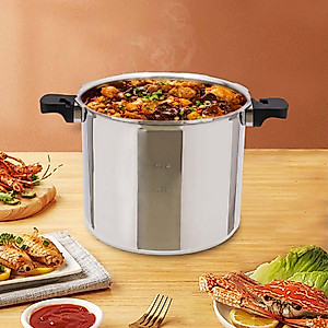 MuChaIOAK Pressure Canner 22-Quart, Stainless Steel Pressure Canner 22 Quart Induction, Aluminum Pressure Cooker Built-in Pressure Gauge with Rack, Silver