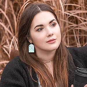 OLYCRAFT 4x5 Inch Clay Stencils Arched Landscape Pattern Silk Screen for Polymer Silk Screen Stencils 9 Styles Landscape Mesh Transfer Stencils Boho Theme Mesh Stencil for Polymer Clay Jewelry Making