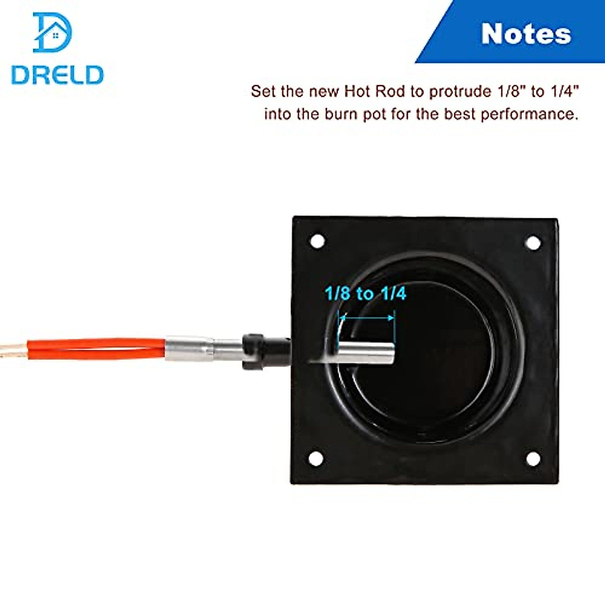 DRELD Porcelain-Enameled Heavy Duty Fire Burn Pot and Hot Rod Ignitor Kit, Replacement for Traeger and Pit Boss Wood Pellet Grill with Screws and Fuse