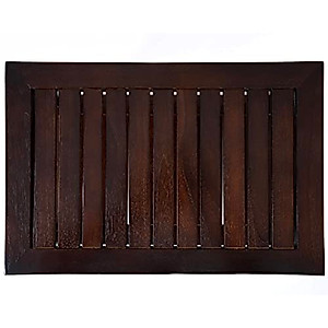 ALA Teak Classic 24 Teak Wood Shower Bath Spa Waterproof Stool Bench with Shelf Brown