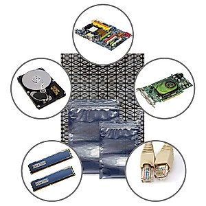 Open Top & Resealable Antistatic Bags ESD Shielding Bag with Anti-Static Labels for Hard Drive SSD HDD Motherboard Video Card RAM Electronic Devices (Pack of 40) (Assorted Sizes)