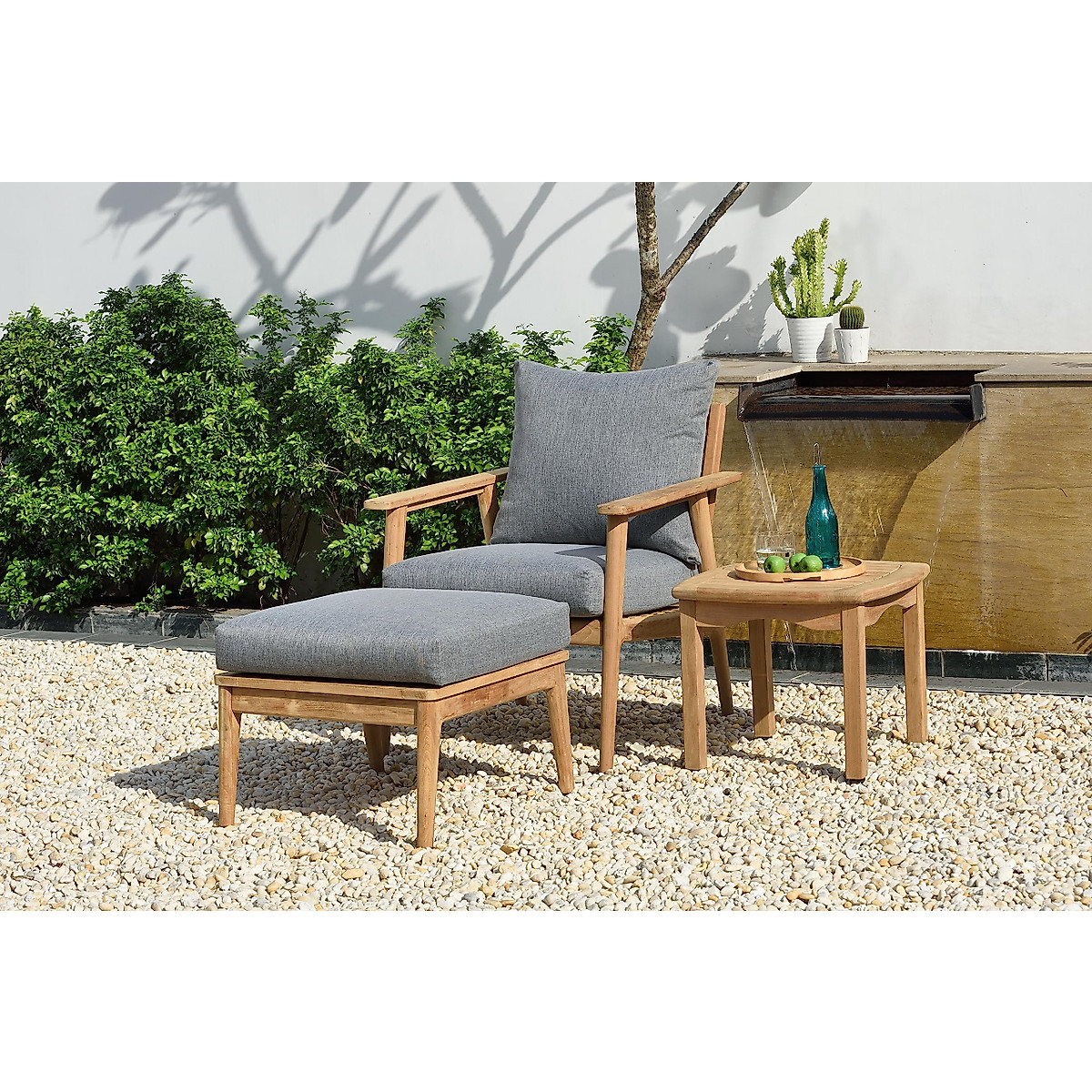 Amazonia Lincoln 1-Piece Outdoor Square Side Table | Teak Wood | Ideal for Patio and Indoors, 20 x 20