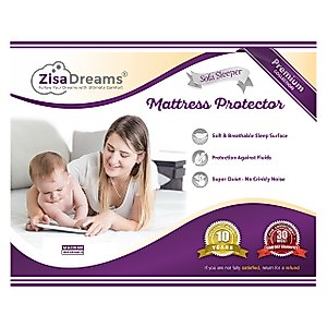 Sleep Factory - Mattress & Sofa Bed Sleeper Protector | Waterproof, Premium 100% Jersey Cotton Top, Cot Size (30x80), 6” Depth, White