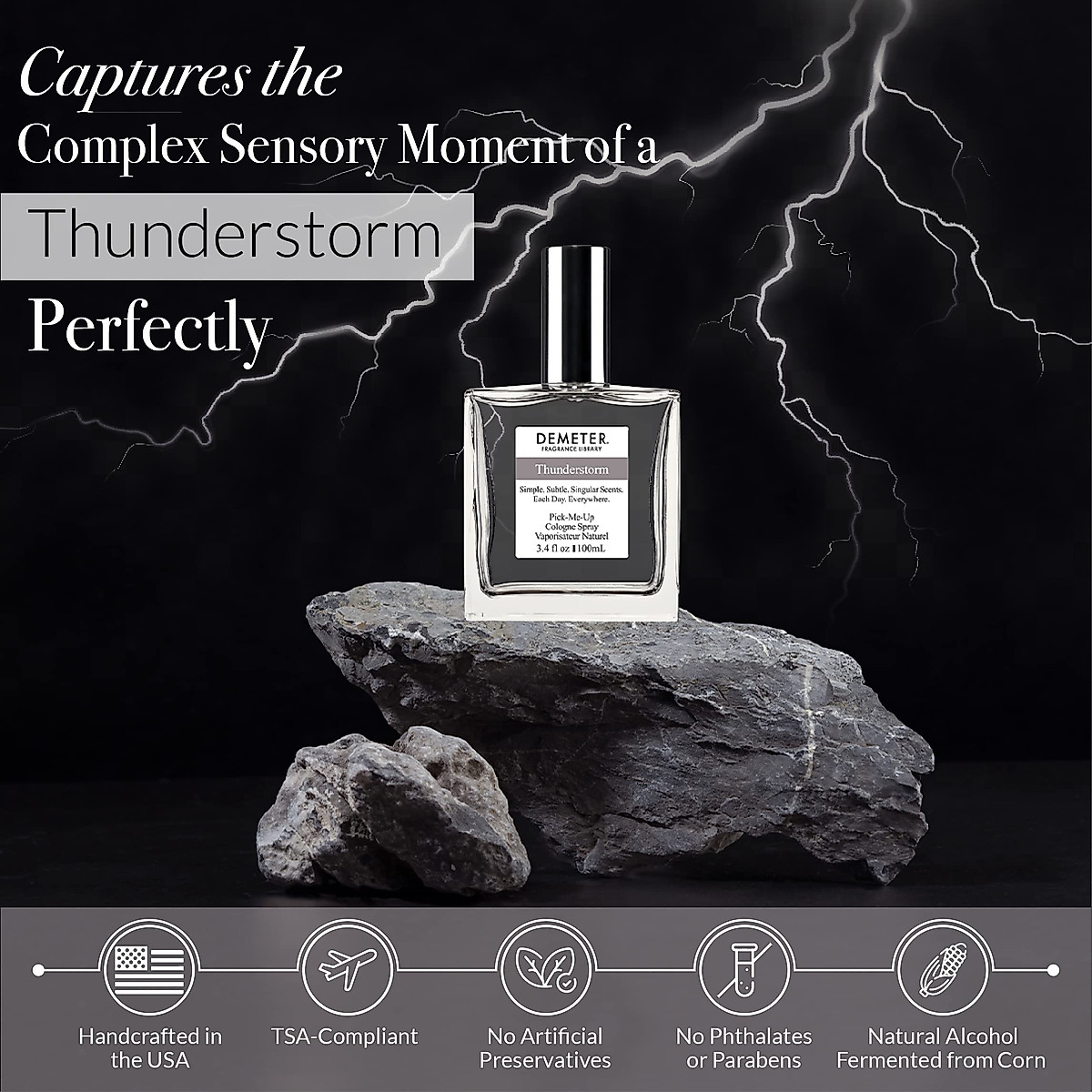 DEMETER Thunderstorm Cologne Spray - 3.4 oz - Perfume for Women