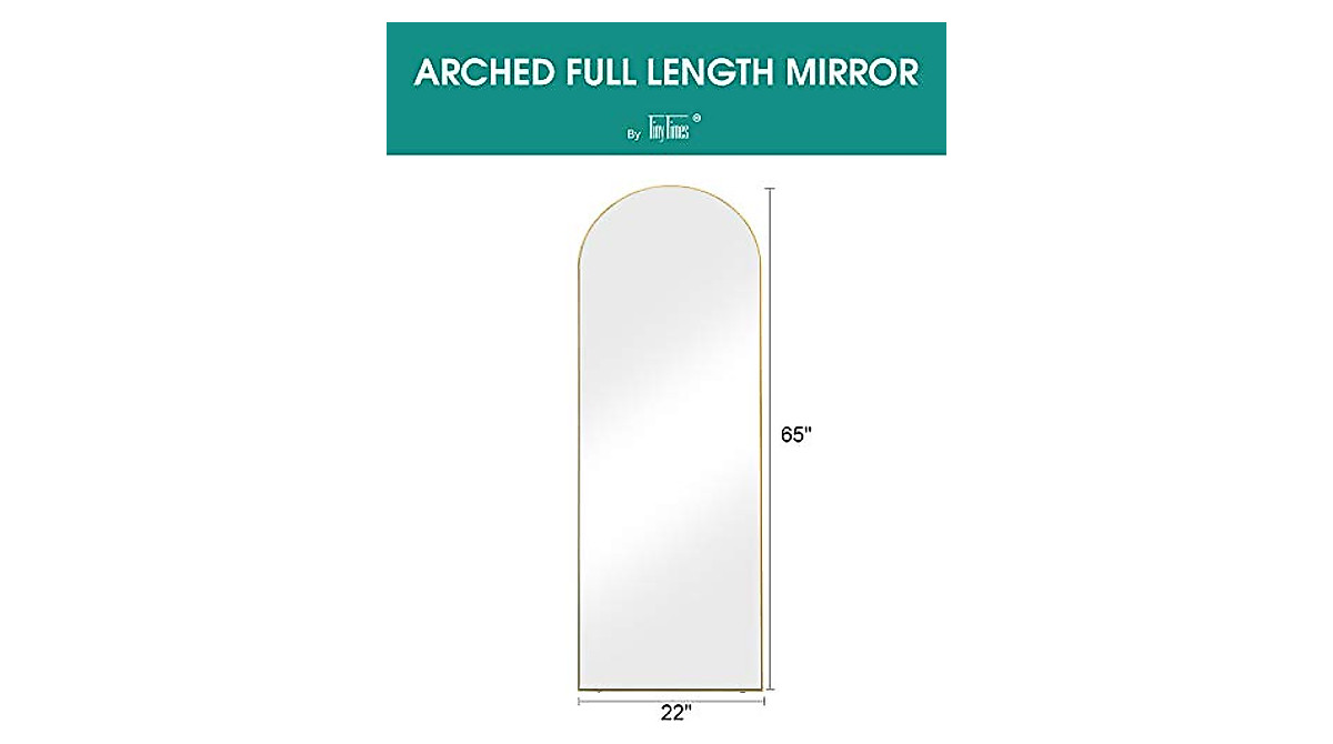 TinyTimes 65x22 Gold Full Length Mirror with Stand & Wall Mount