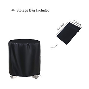 TripDock 22.8 Inch Fire Pits Cover-Waterproof 600D Heavy Duty Round Fire Bowl Cover