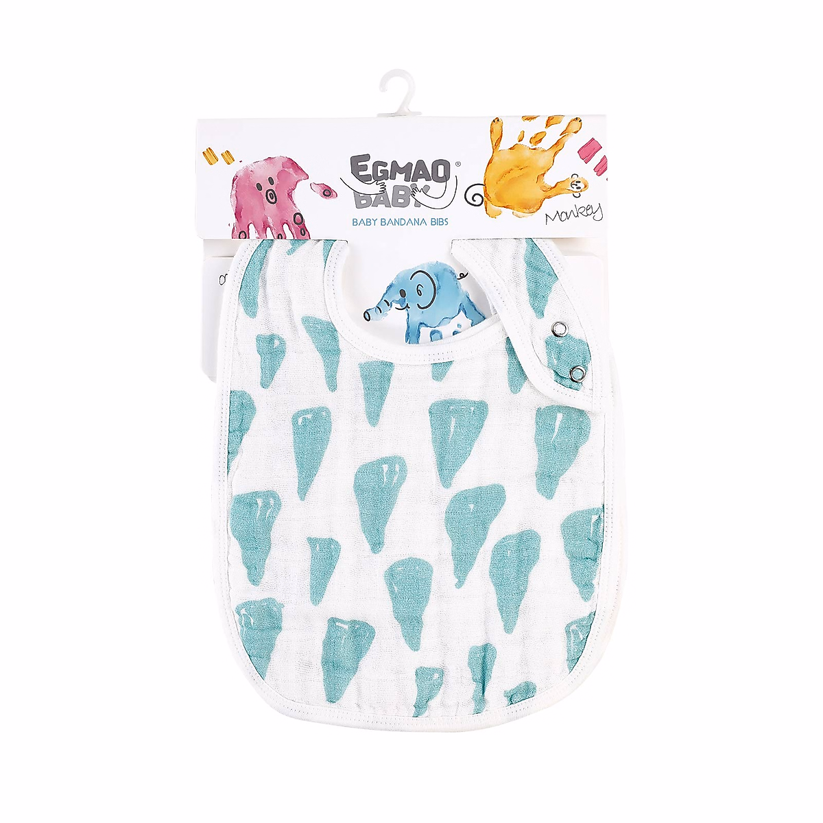 Snap Muslin Bibs for Boys & Girls, 3-Pack Baby Bibs for Infants, Newborns and Toddlers, 100% Cotton Muslin Absorbent & Soft Layers, Adjustable Snaps, Machine Washable, “Simple Joy”