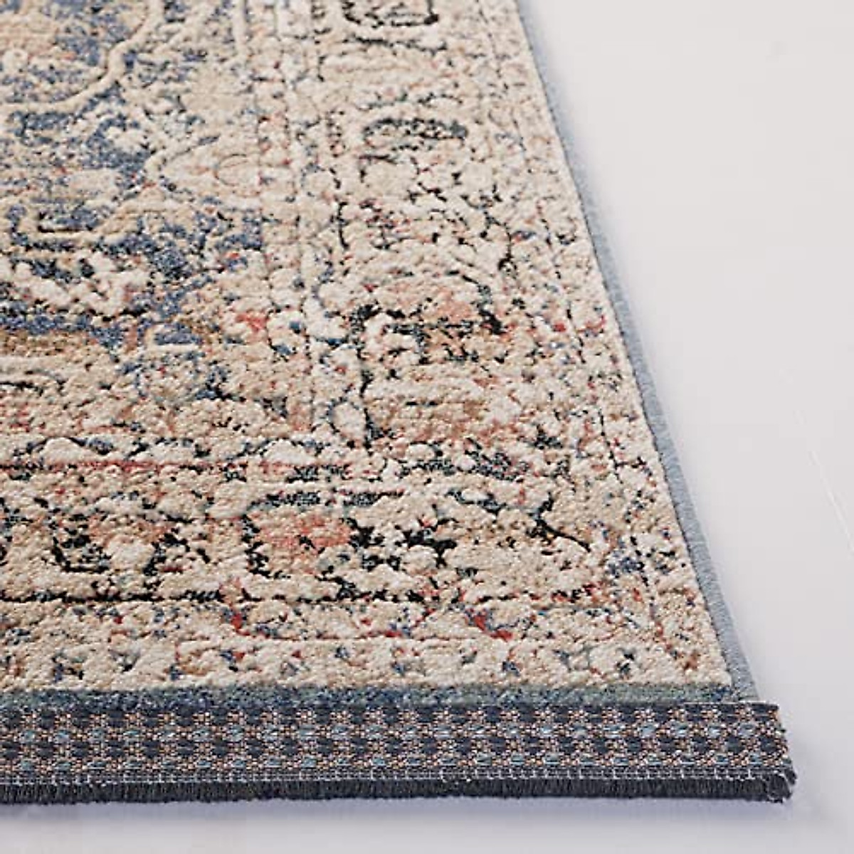 Safavieh Vivaldi Collection 9' x 12' Blue/Rust VIV565M Traditional Vintage Oriental Area Rug