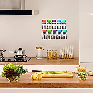 BOSOIRSOU 40 Spice Gripper Clips, 8 Strips Spice Racks Hold 40 Plastic Heavy Jars Bottles for Cabinet Door