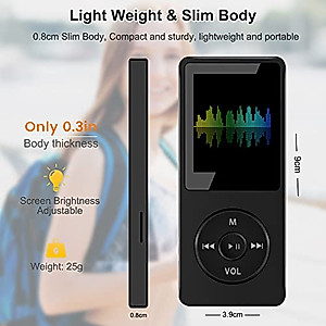 32GB MP3 Player with Bluetooth, Leguwu Portable MP3 Hi-Fi Music Players with Speaker, Multimedia Player with FM Radio, Video, Alarm Clock for Kids, Long Playback Time | Including Earphones