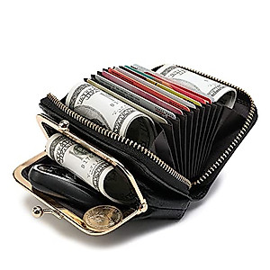 2 in 1 Change Purse Wallet,Credit Card Holder with Cion Purse for Women,Cute Pouch for Gril with Blocking Case, Minimalist Design with Zipper Clasp for Bag or Drawer Organize…